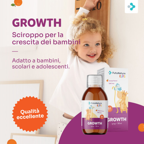 GROWTH – Sciroppo per bambini durante il periodo di crescita, 150 ml - FutuNatura.it